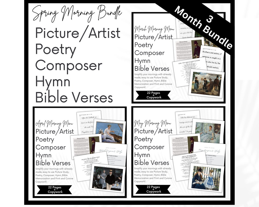 Charlotte Mason Spring Morning Time, Homeschool Morning Menu, Picture ...