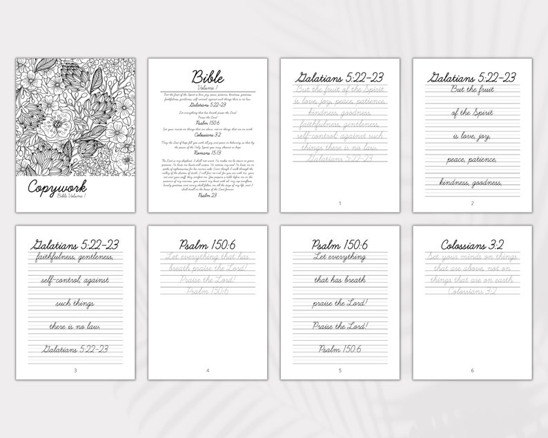Bible Cursive Copywork Homeschool Handwriting Practice - Etsy