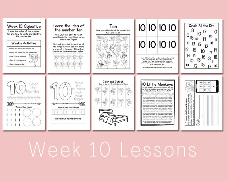 Preschool Curriculum Printable for Homeschool, Teach Letters, Numbers ...