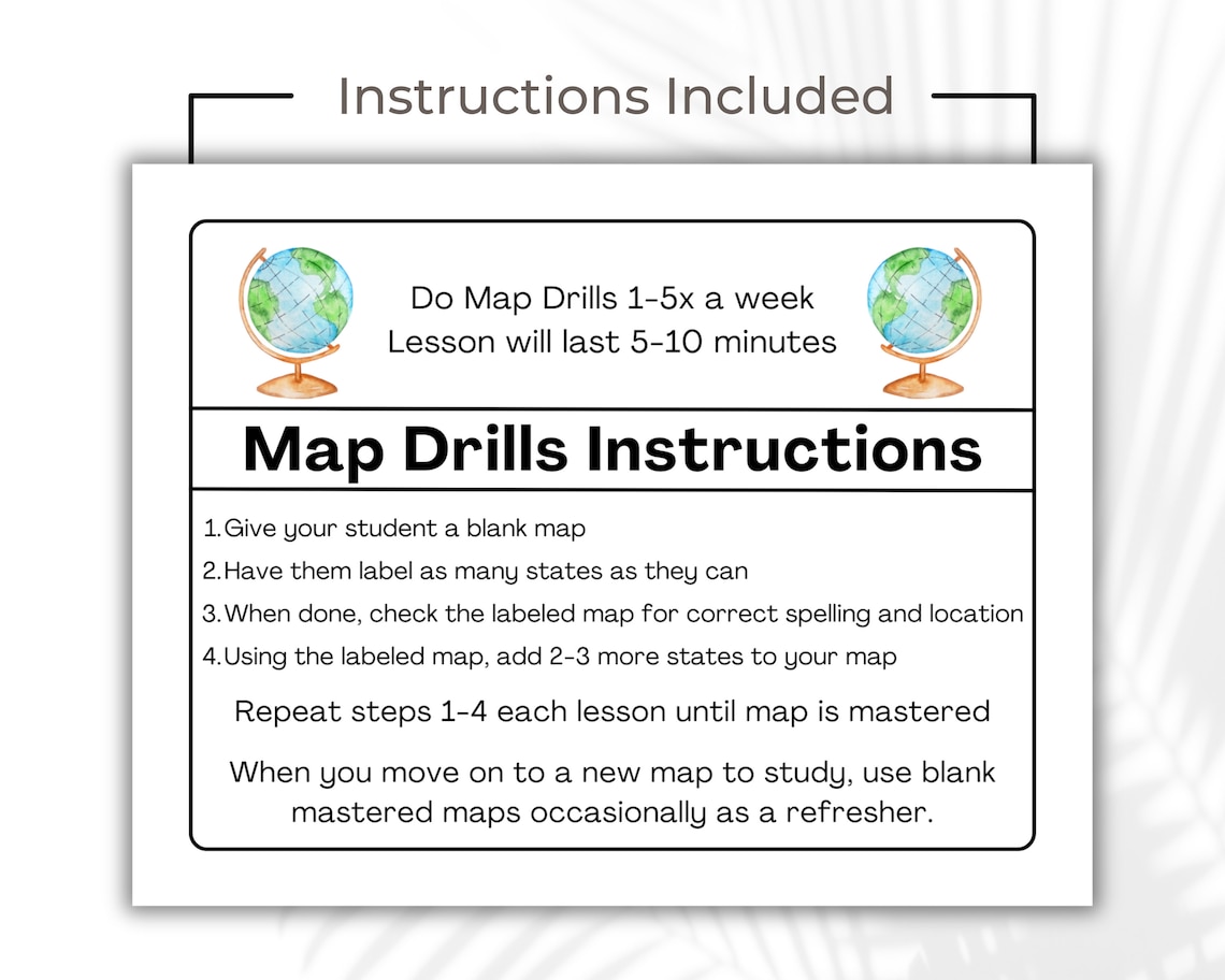 United States and Capitals Map Work, Charlotte Mason Map Drills ...