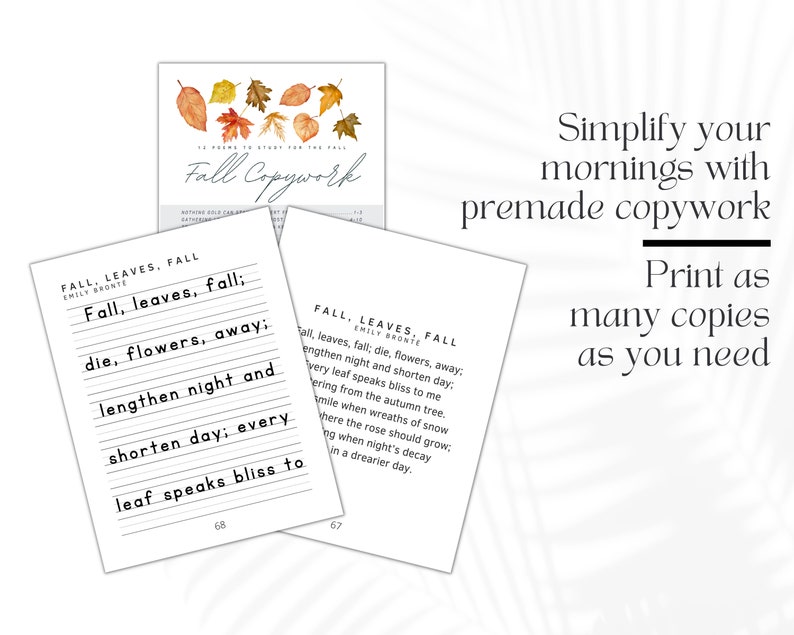 One Year of Print Copywork With 36 Seasonal Poems to Study - Etsy