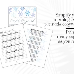 Winter Cursive Copywork and Seasonal Poetry Study Charlotte - Etsy