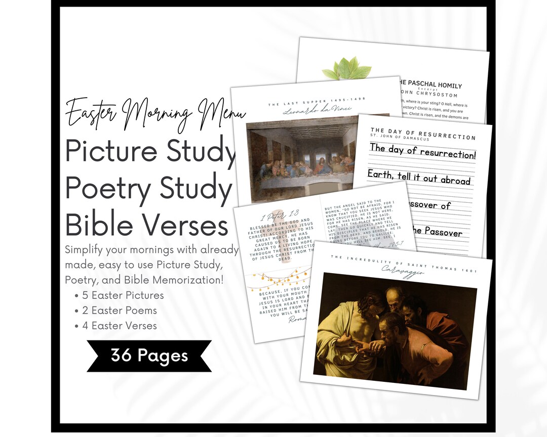 Charlotte Mason Easter Lent Morning Time, Homeschool Morning Menu ...