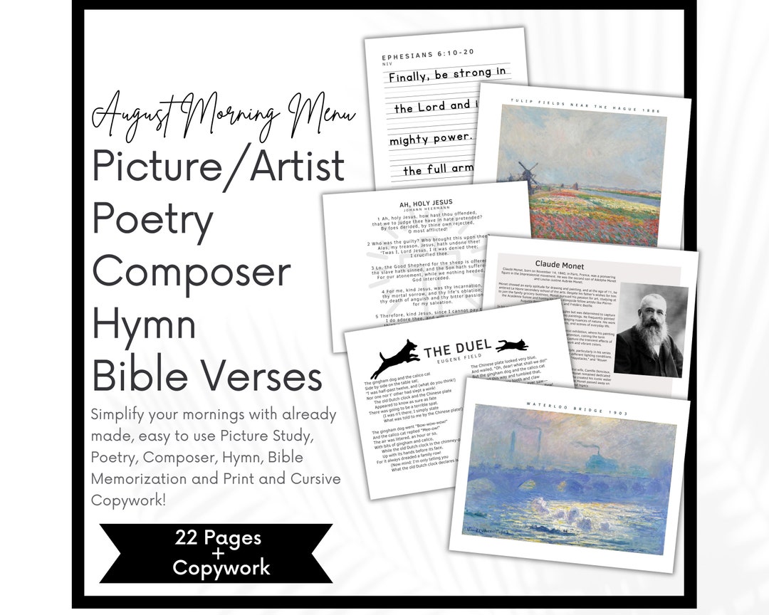 Charlotte Mason August Morning Time, Poetry Tea Time, Homeschool ...