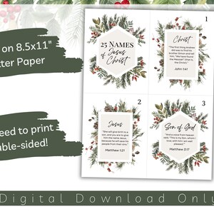 25 Names of Jesus Christ, Advent Countdown, Christmas Bible Countdown ...