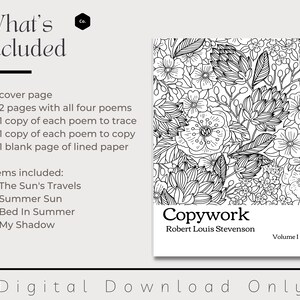 Copywork for Charlotte Mason Homeschool, Robert Louis Stevenson Poetry ...