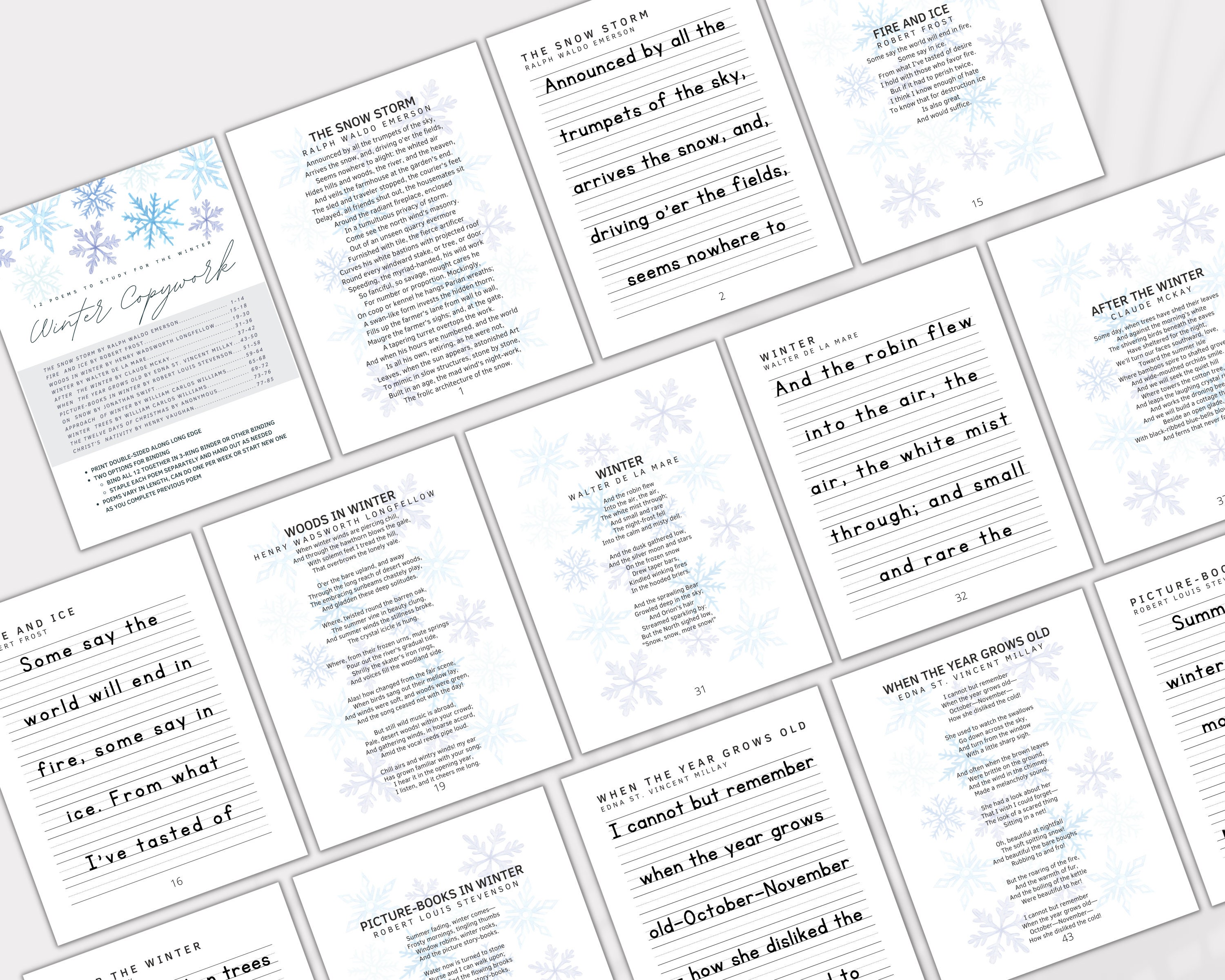 Winter Print Copywork and Seasonal Poetry Study, Charlotte Mason ...