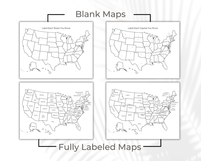 United States and Capitals Map Work, Charlotte Mason Map Drills ...