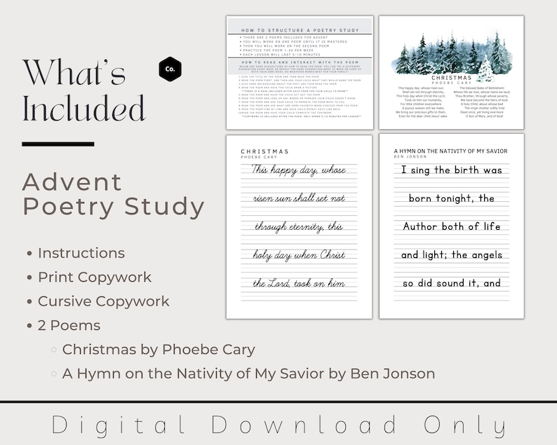 Charlotte Mason Advent Christmas Morning Time, Homeschool Morning Menu ...