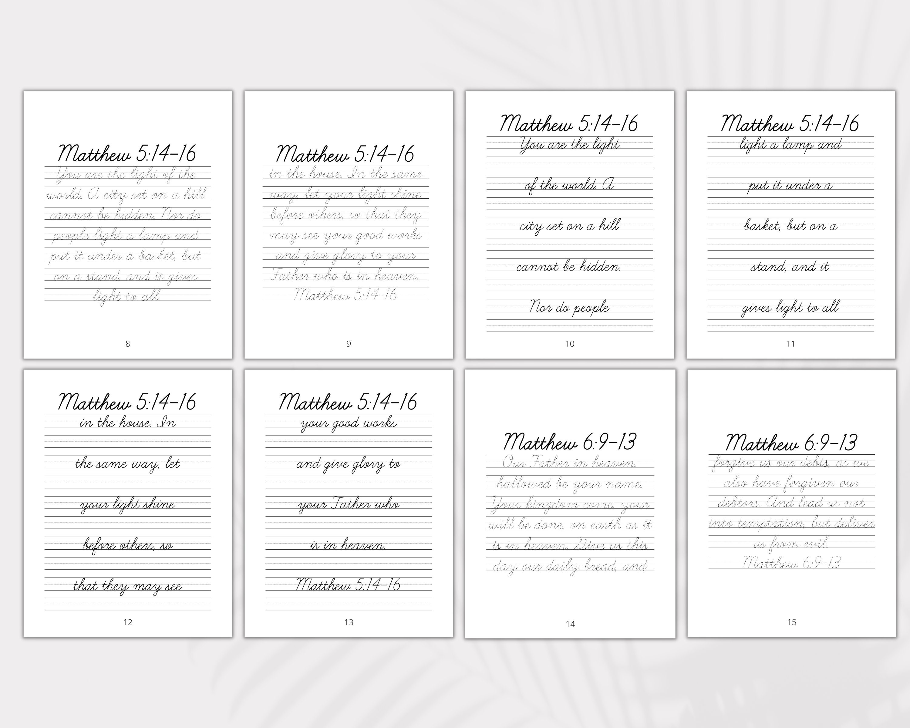 Bible Cursive Copywork Volume 2 Homeschool Handwriting - Etsy