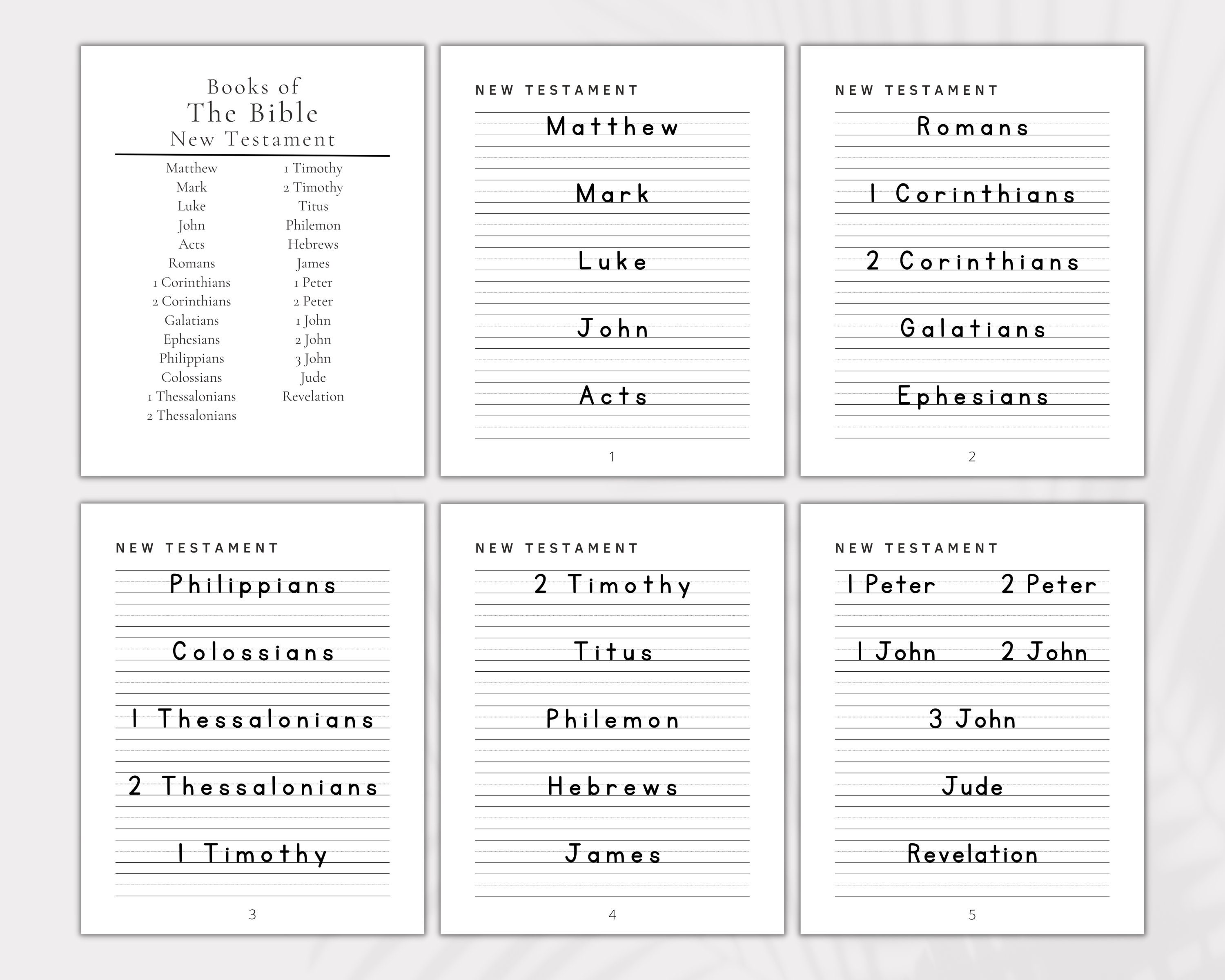 Books of the Catholic Bible Print Copywork, Homeschool Handwriting ...