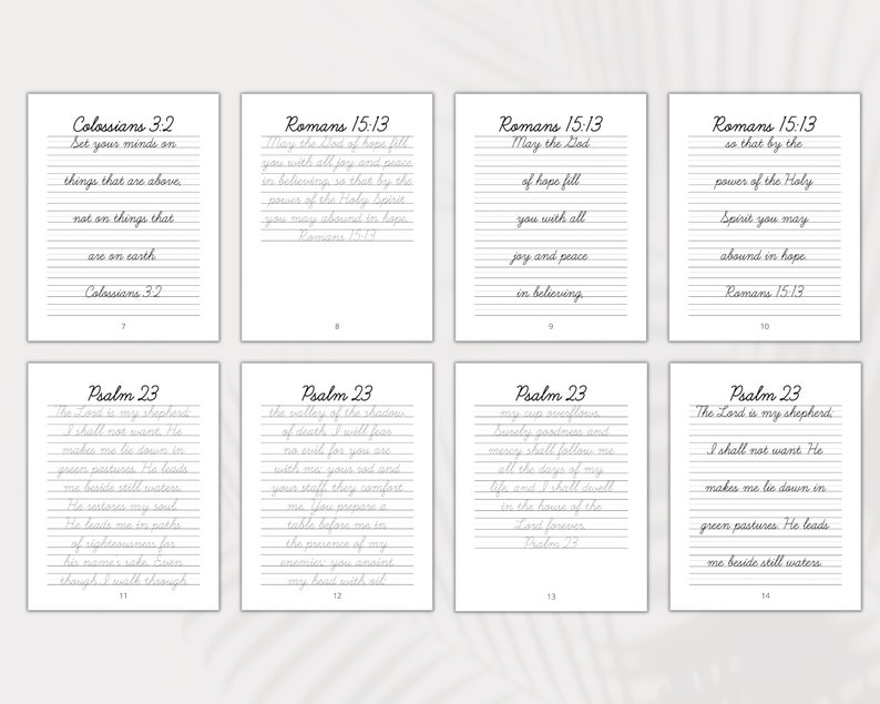 Bible Cursive Copywork Homeschool Handwriting Practice - Etsy