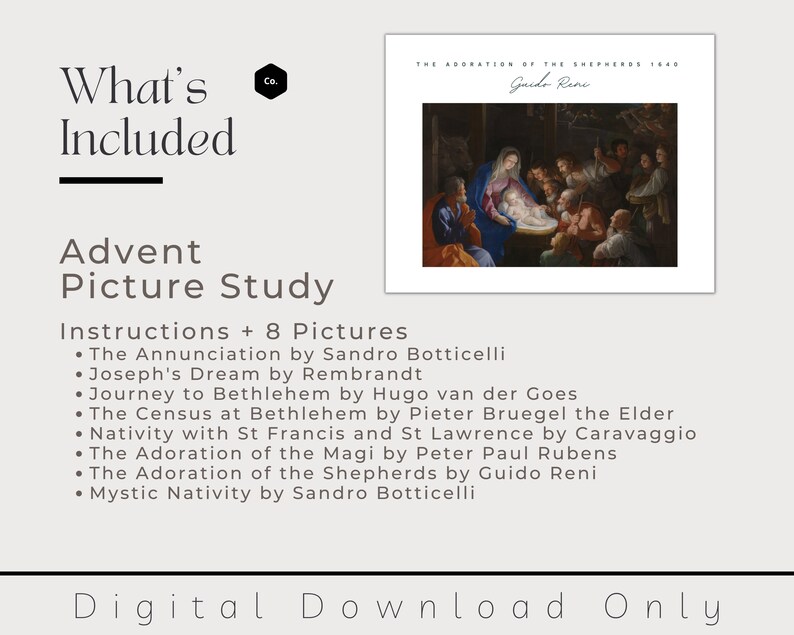 Charlotte Mason Advent Christmas Picture Artist Study, Homeschool ...