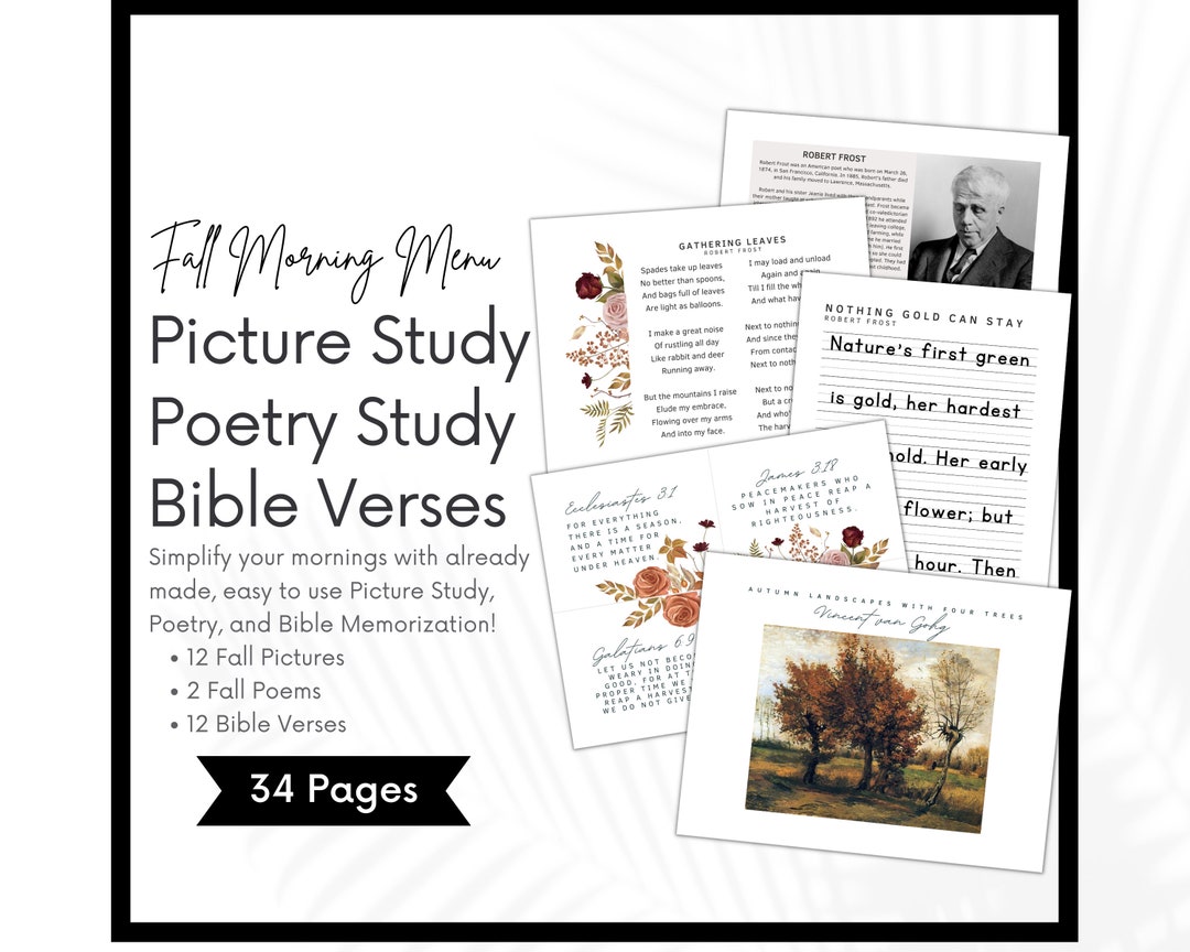 Charlotte Mason Fall Morning Time, Homeschool Autumn Morning Menu ...