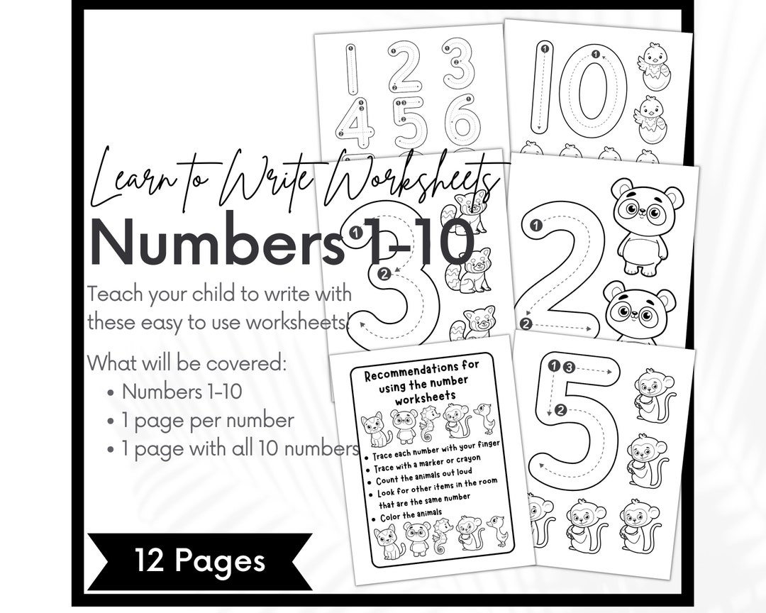Preschool Prek Handwriting Worksheets Numbers 1-10, Tracing Practice ...
