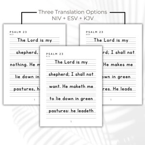 Copywork for Charlotte Mason Homeschool, Psalm 23, Print and Cursive ...