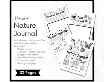 NATURE JOURNAL for Kids - 21 Pages Printable, Instant Download Pdf ...