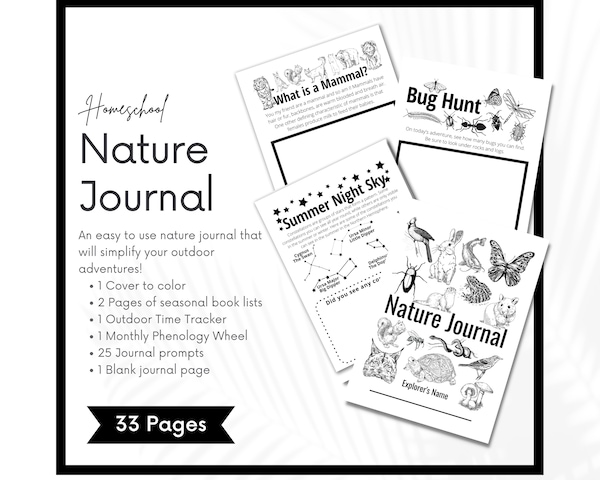 Nature Journal Worksheet for Kids Printable Instant Download - Etsy Canada
