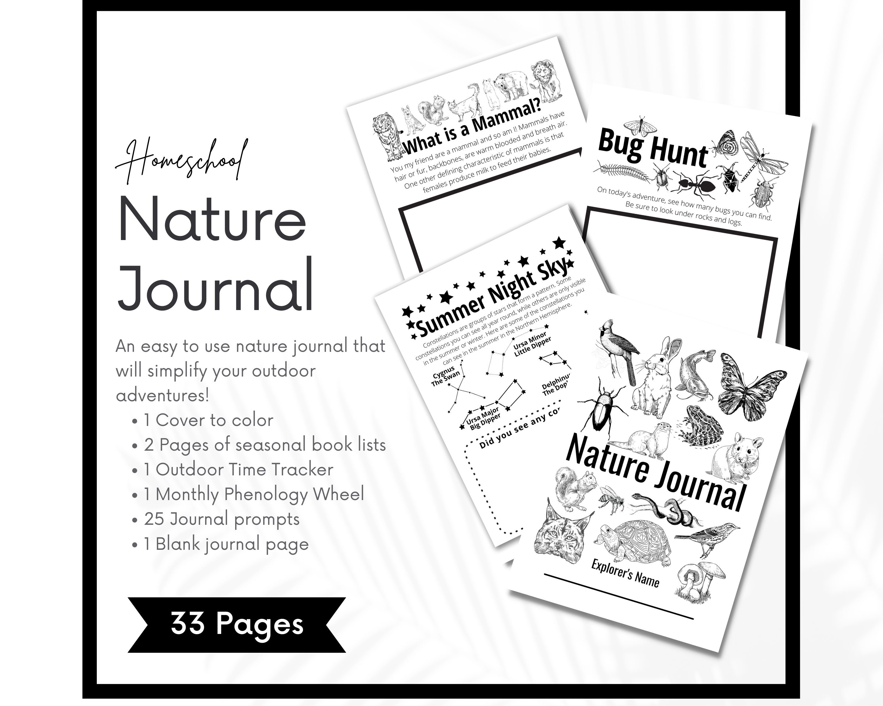 Nature Journal Unit Study for Kids, Charlotte Mason Science Printable ...