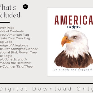 United States of America Unit Study and Copywork, USA Patriotic ...