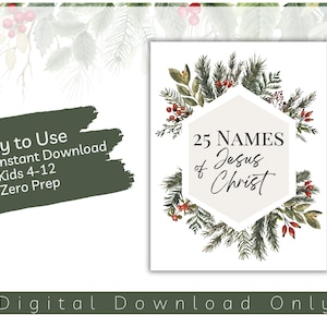 25 Names of Jesus Christ, Advent Countdown, Christmas Bible Countdown ...