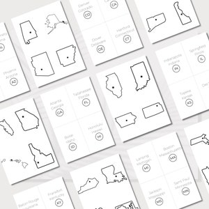 US States and Capitals Print Copywork and Flashcards, Geography ...