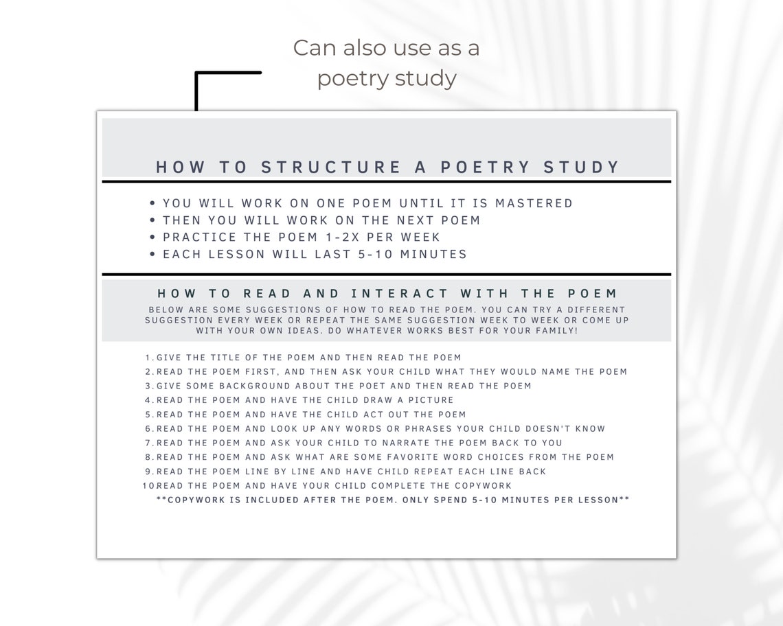 Fall Cursive Copywork and Seasonal Poetry Study Charlotte - Etsy