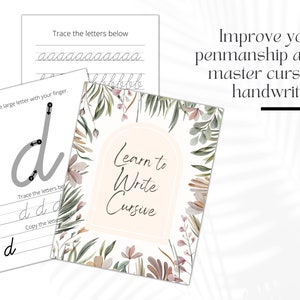 Learn to Write Cursive Workbook, Homeschool Handwriting Practice ...