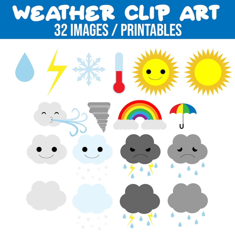 Weather Clip Art - 32 Images / Printables - Classroom / Powerpoint ...