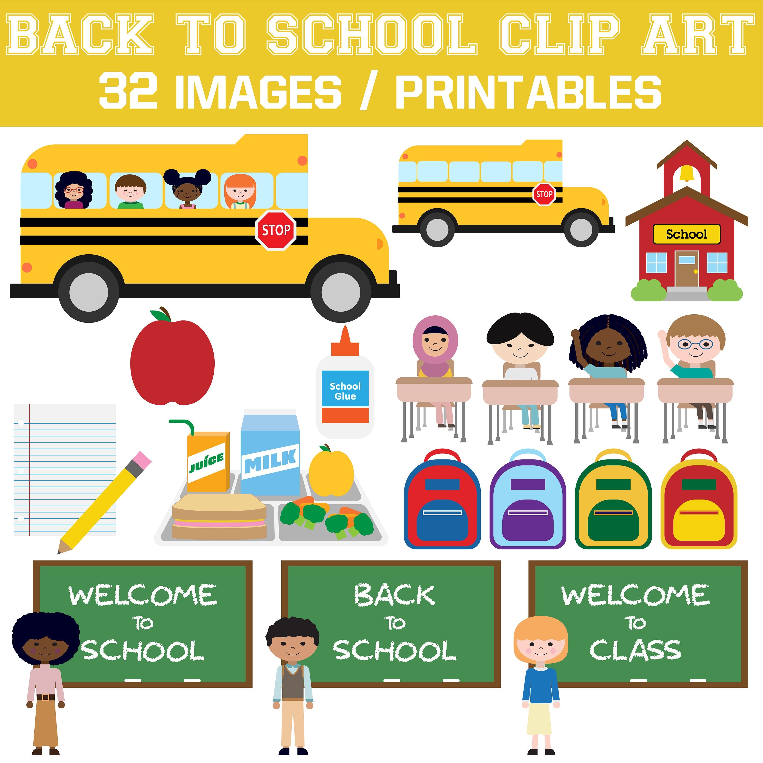Back to School Clip Art - 32 Images / Printables - Classroom ...