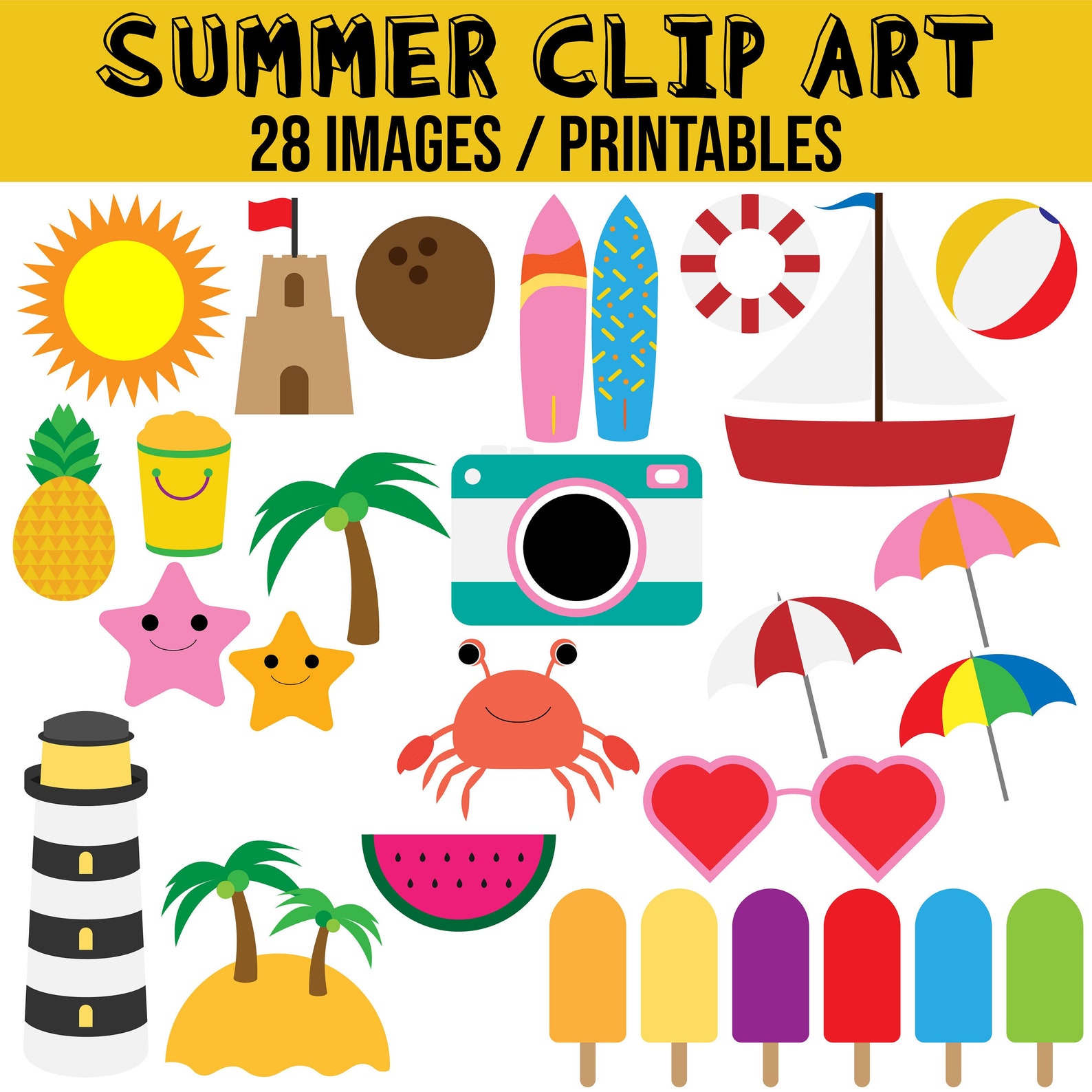 Summer Clip Art - 31 Images / Printables - Classroom / Powerpoint ...