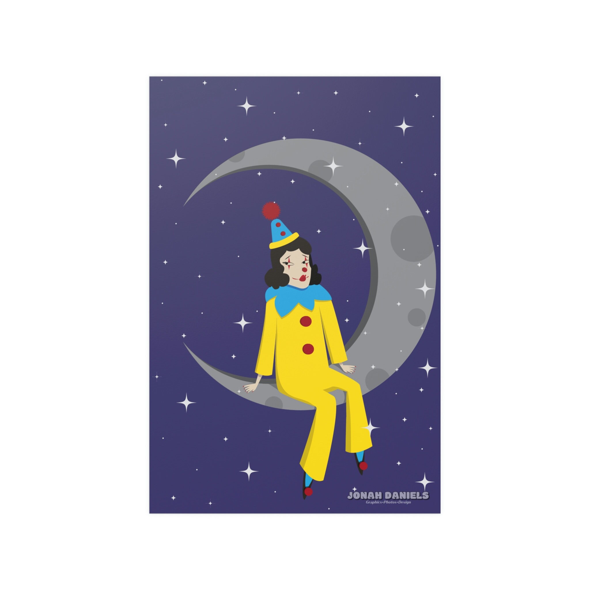 Clown Over the Moon Poster - Etsy