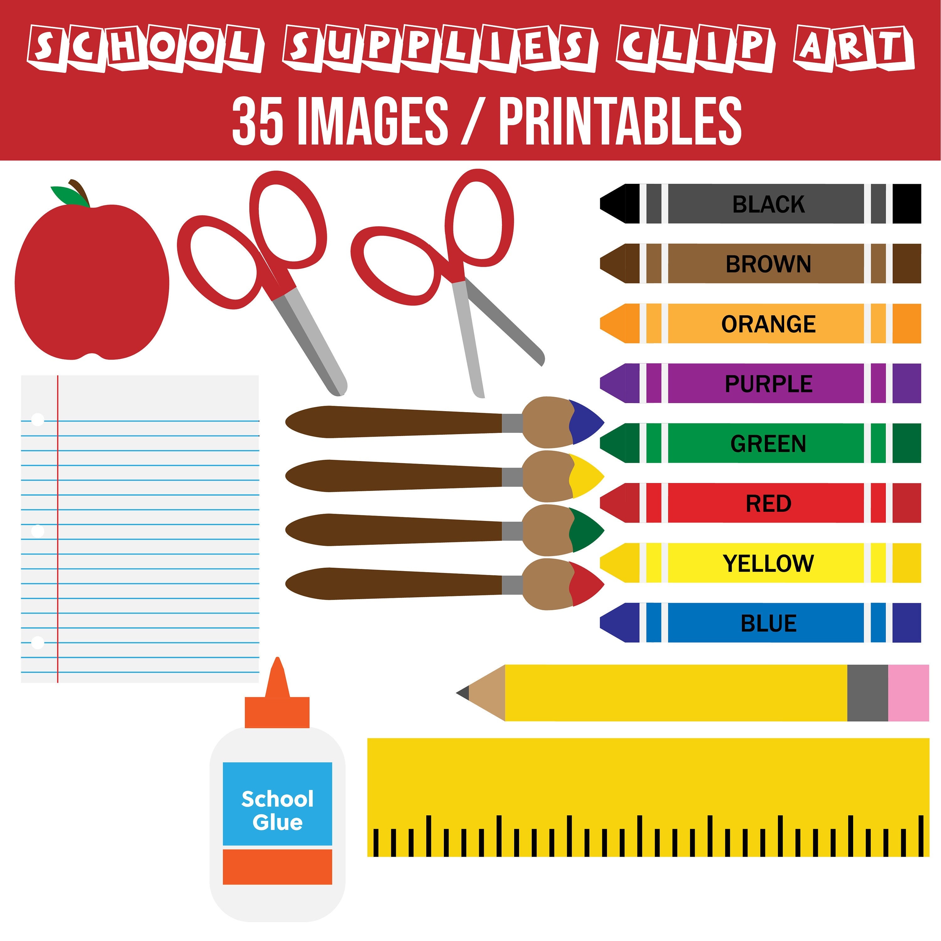 School Supplies Clip Art - 35 Images / Printables - Classroom ...