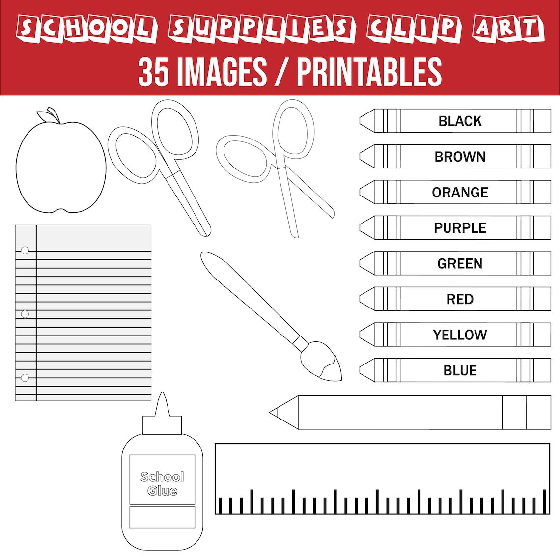 School Supplies Clip Art - 35 Images / Printables - Classroom ...