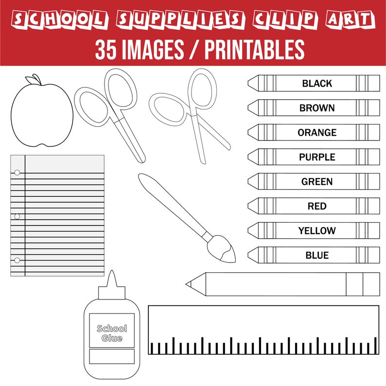 School Supplies Clip Art - 35 Images / Printables - Classroom ...