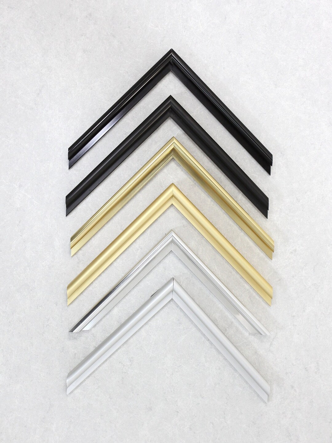 7/8" Shiny Vertical Ridge Metal Frame - Custom-made Metal Frames - Etsy