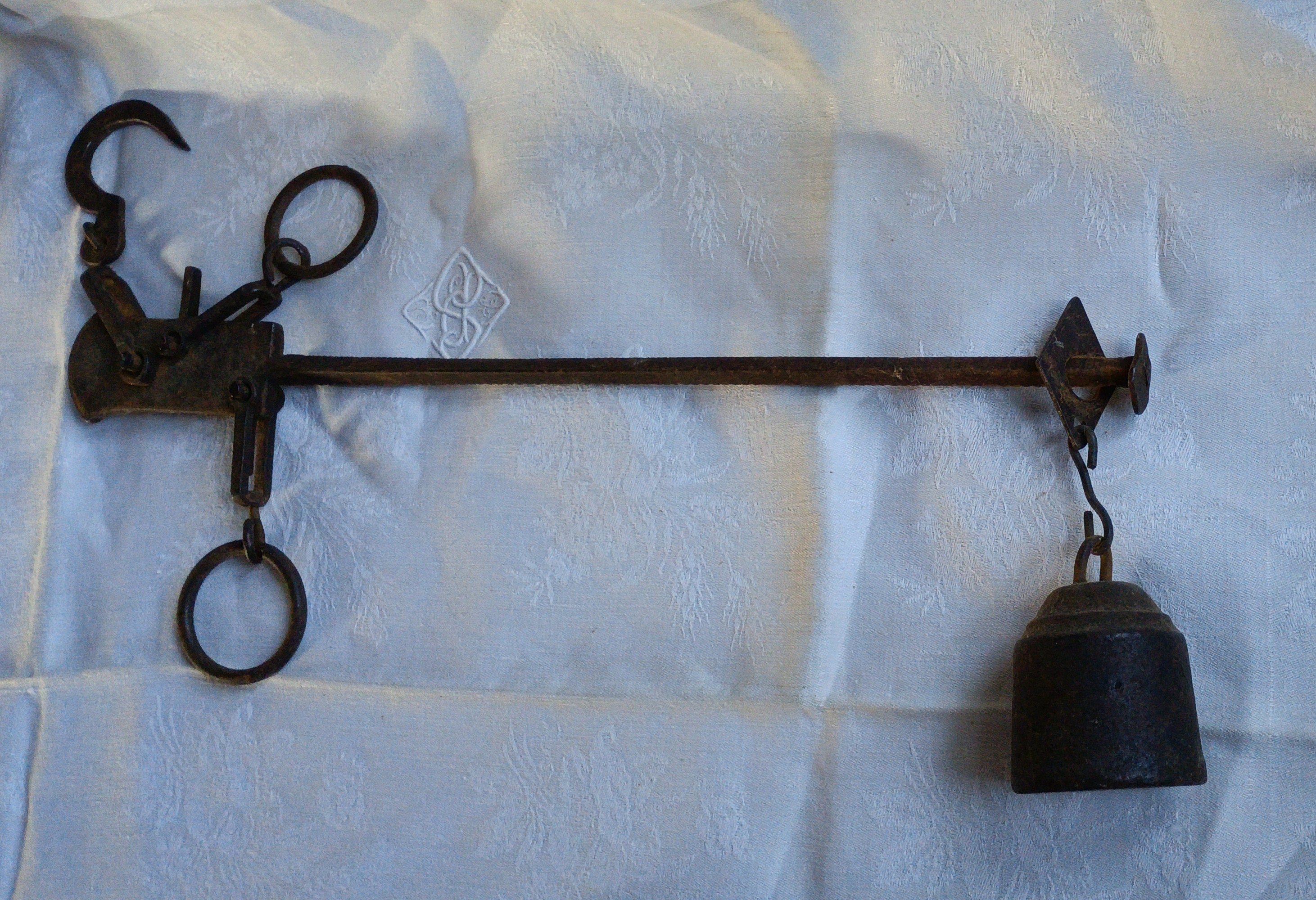 Old Wrought Iron Hanging Scale. Vintage Weighing Tool, Authentic ...