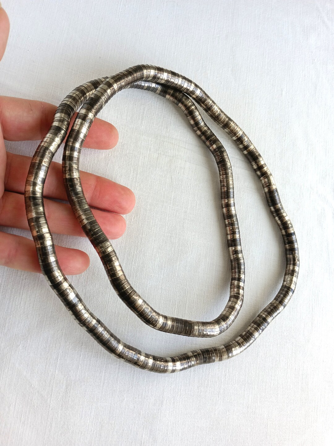 Modular Articulated Jewelry in Vintage Silver. Snake Style Metal ...