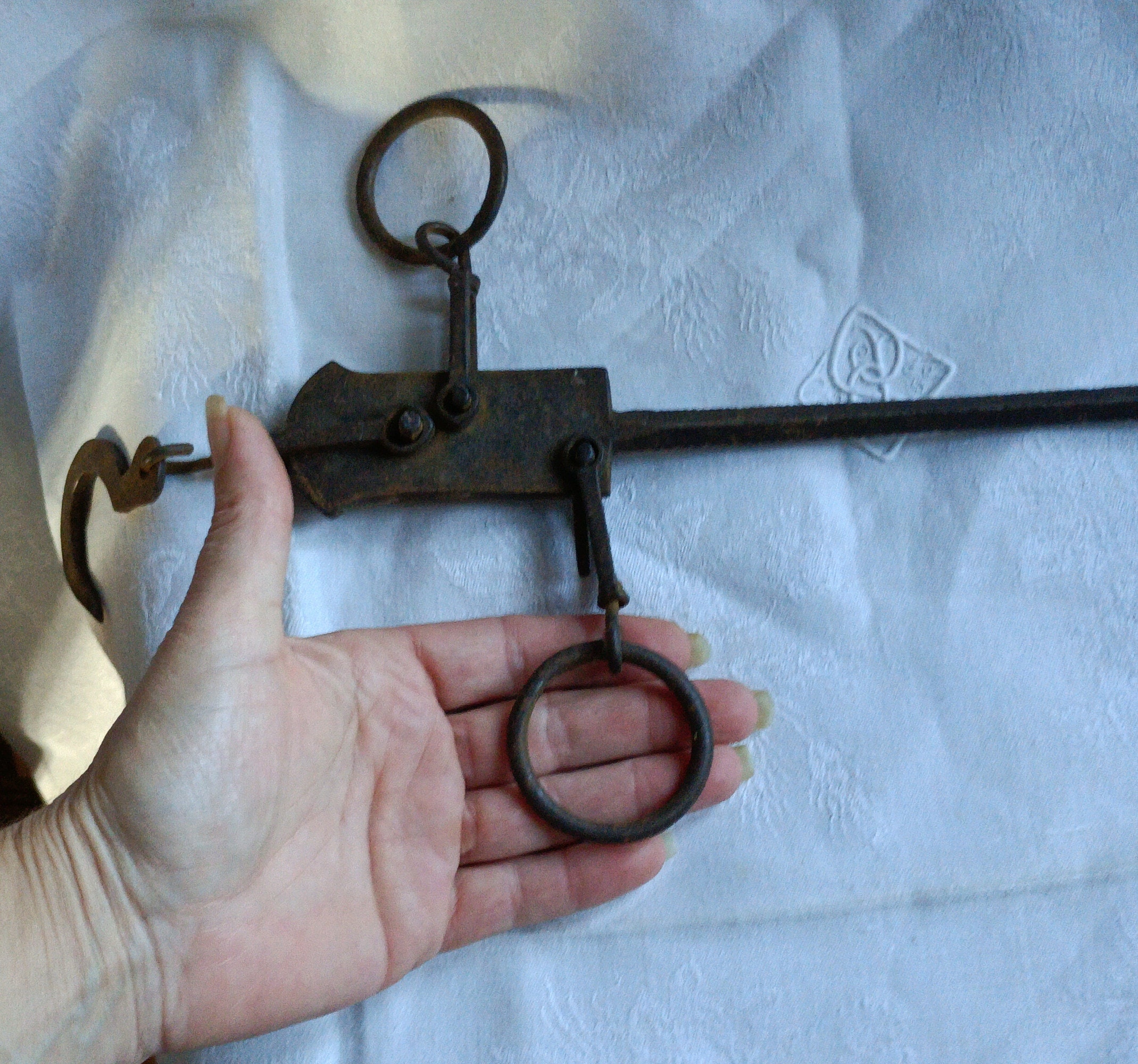 Old Wrought Iron Hanging Scale. Vintage Weighing Tool, Authentic ...
