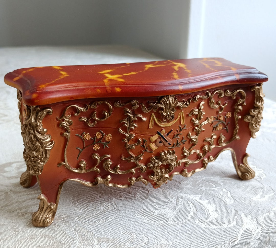 Vintage Decorative Box, Reproduction of Louis XV Style Commode, Decor ...