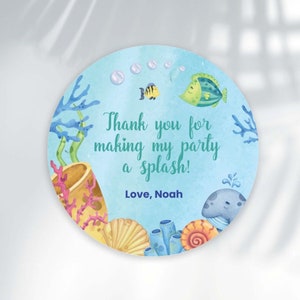 Editable Under the Sea Birthday Favor Tag Oneder the Sea Birthday Favor ...