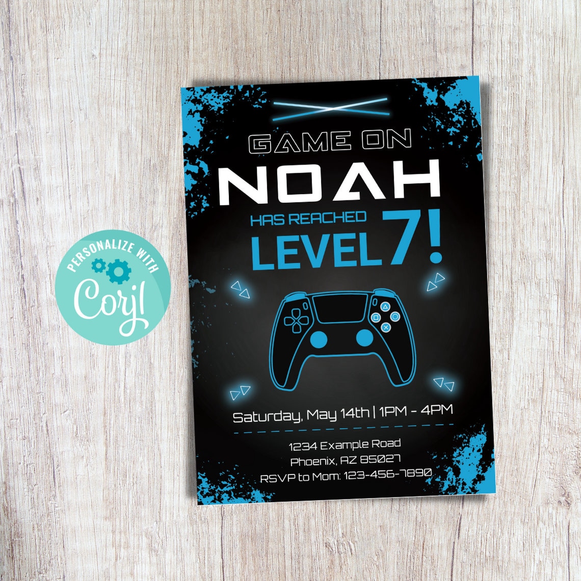 Gamer Birthday Invitation Editable Video Game Birthday Invitation Video ...