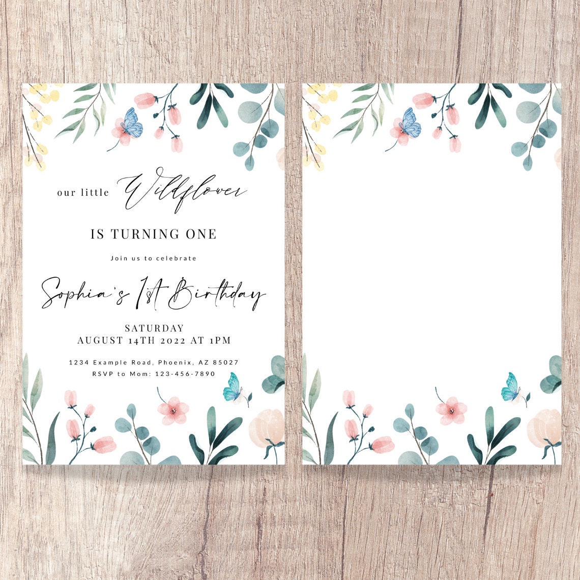 Wildflower Birthday Invitation Little Wildflower Garden Birthday Our ...