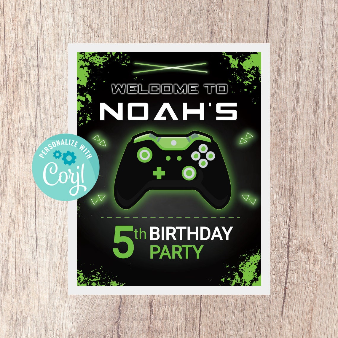 Video Game Birthday Welcome Sign Editable Video Game Birthday Sign ...