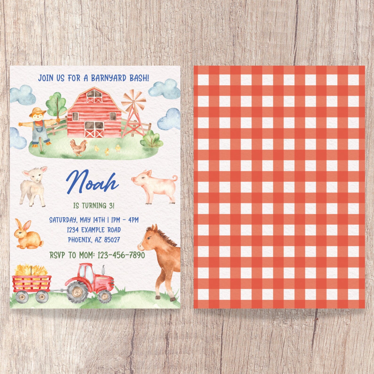 Editable Farm Invitation Farm Animals Birthday Invitation Barnyard ...