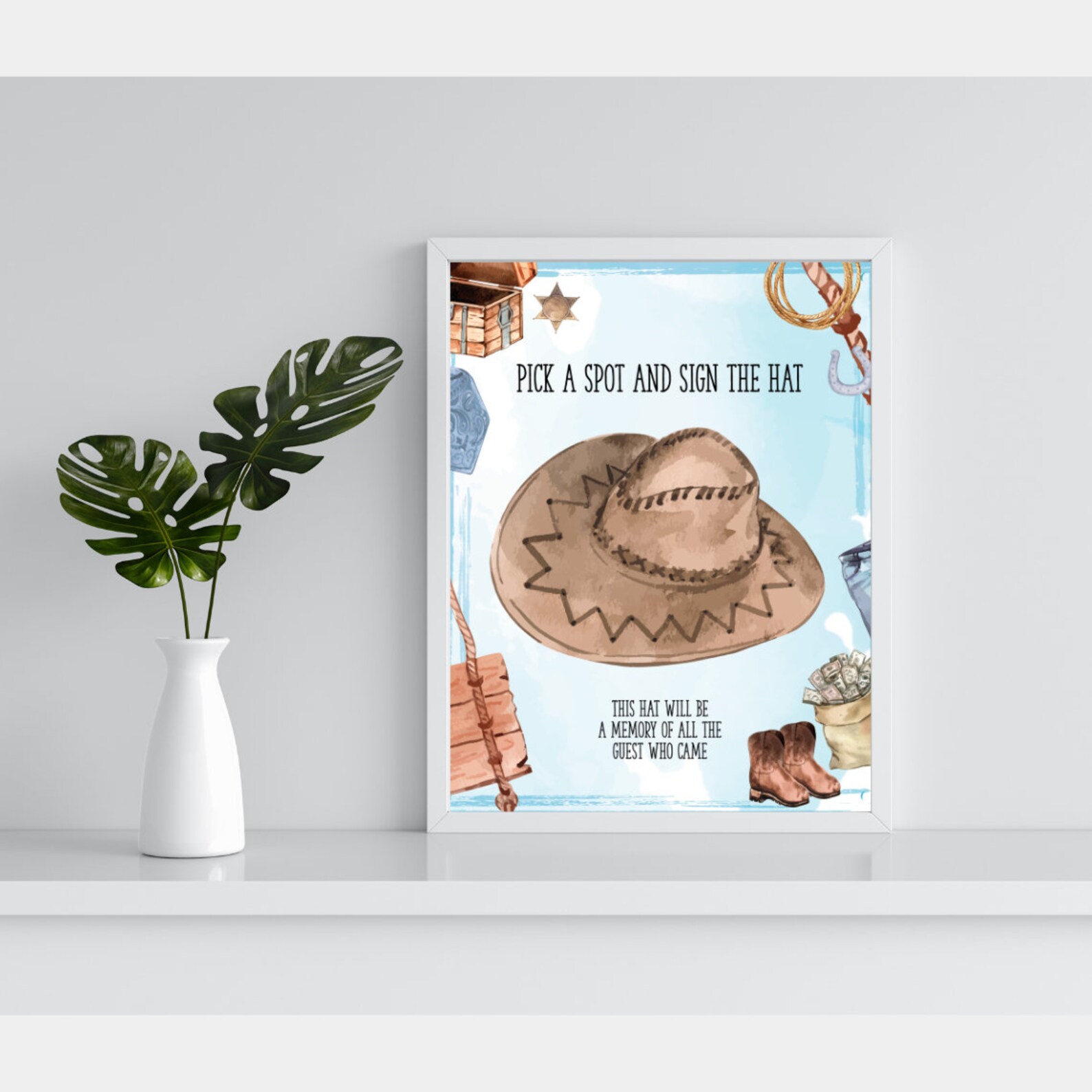 Sign the Cowboy Hat Baby Shower Sign Cowboy Baby Shower Cowboy on the ...