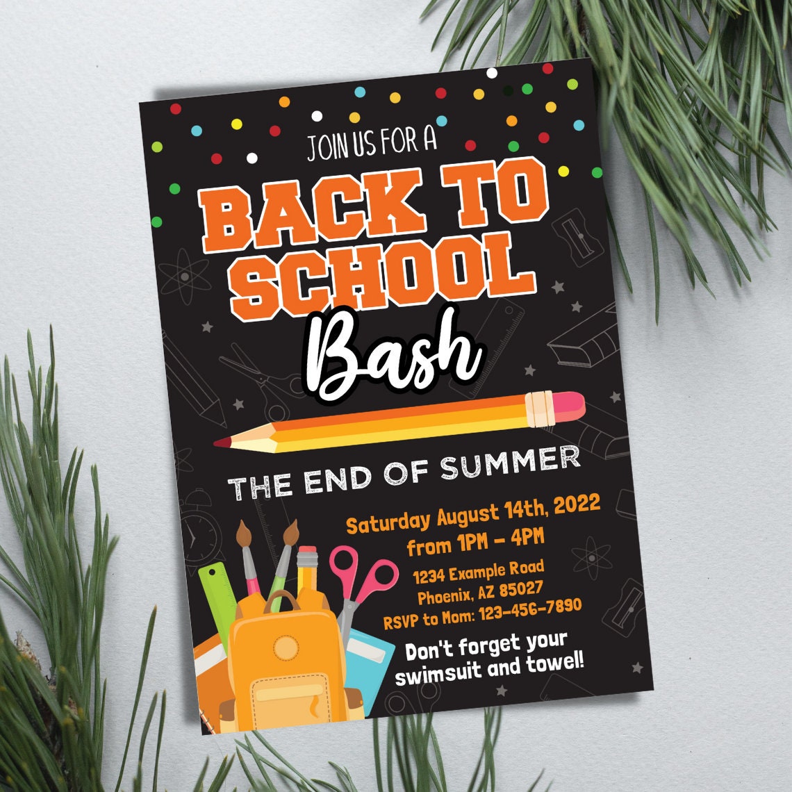 Back to School Bash Back to School Party Children Summer Party - Etsy