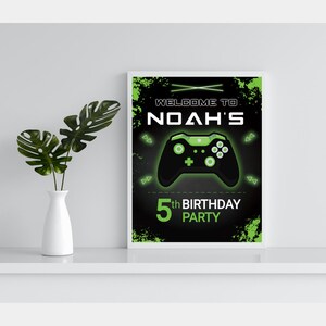 Video Game Birthday Welcome Sign Editable Video Game Birthday Sign ...
