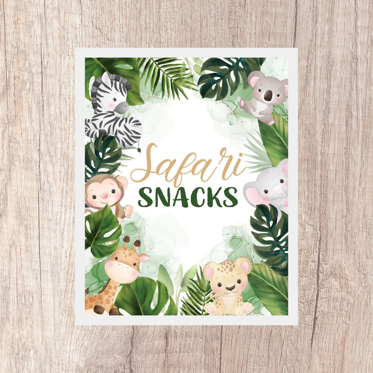 Safari Snacks Sign Safari Birthday Party Wild One Born Two Be Wild ...