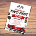 Growing up Two Fast Birthday Invitation Editable Two Fast Birthday ...